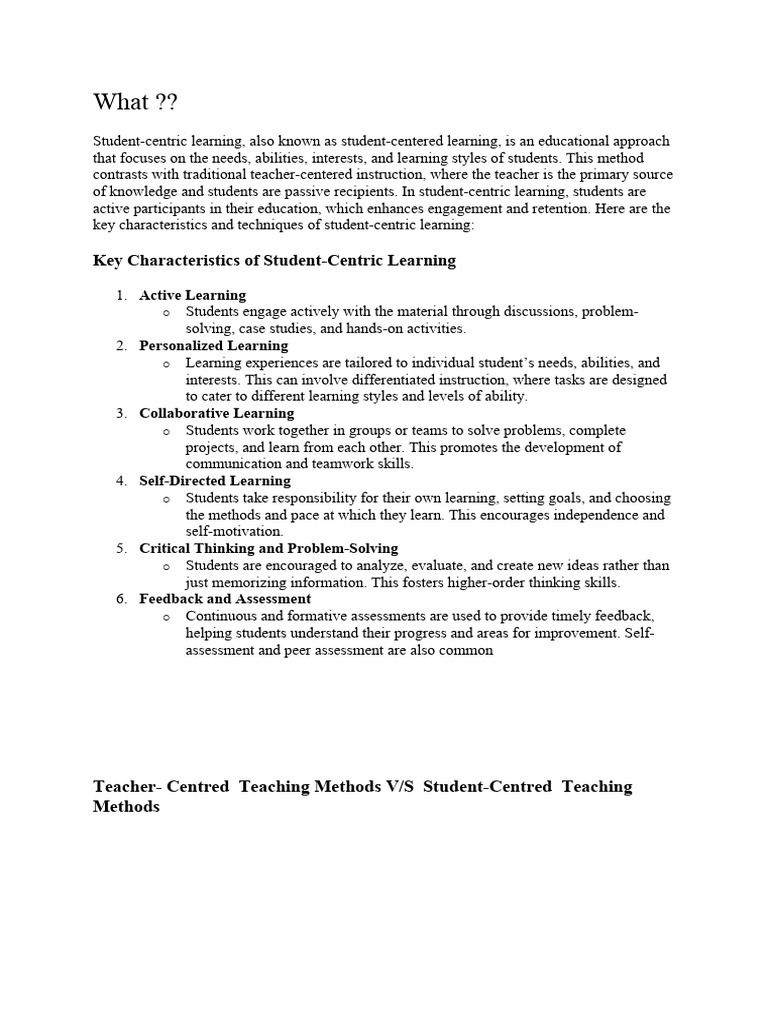 Student Centric Learning | PDF | Behavior Modification | Cognition