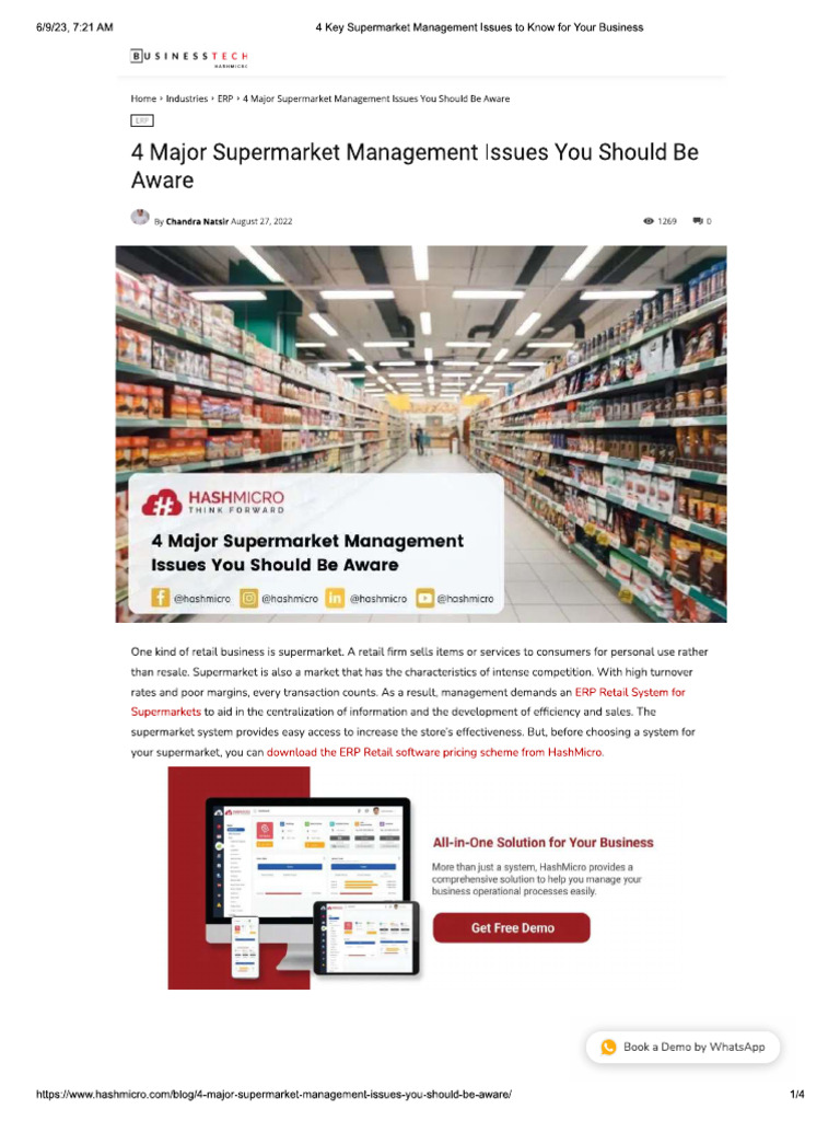 4 Major Issues Supermarkets Face | PDF