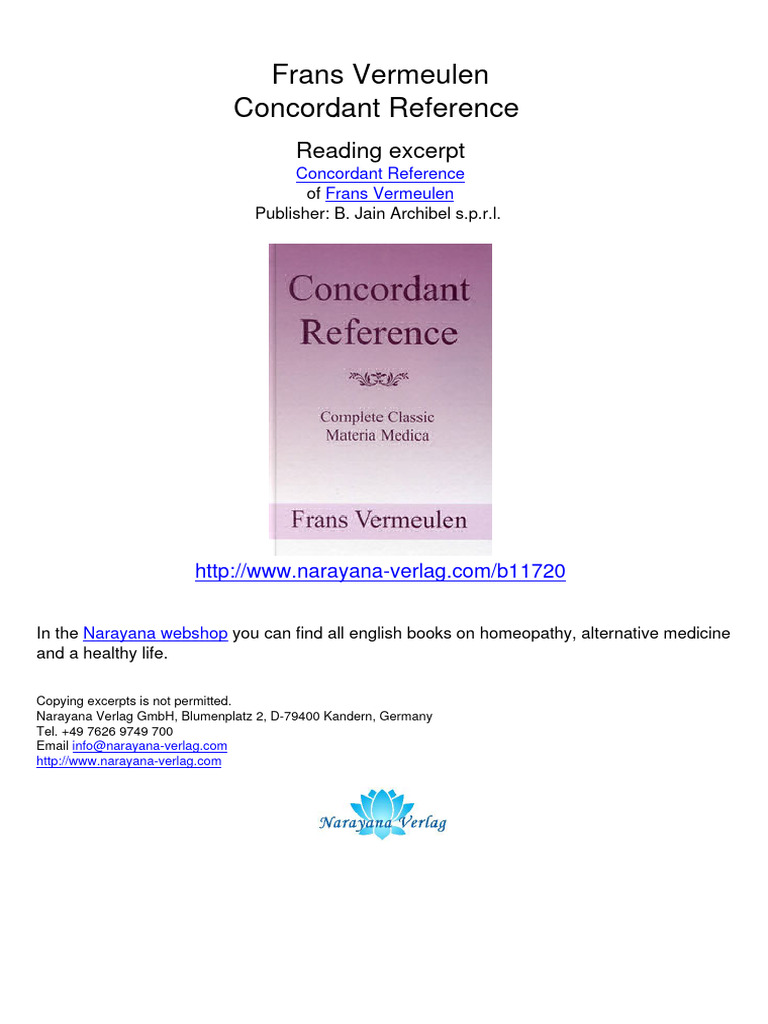 Concordant Reference Frans Vermeulen.11720 - 2nux - Vomica | PDF | Anatomical Terms Of Motion