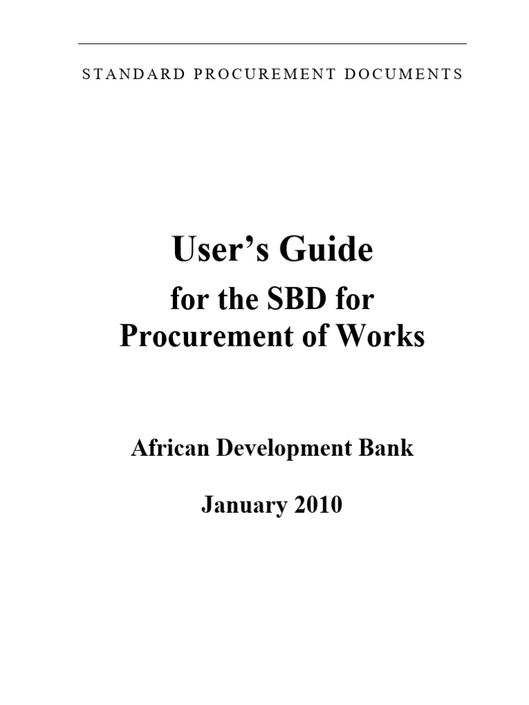 User's Guide For The SBD For Procurement of Works | PDF | Procurement ...