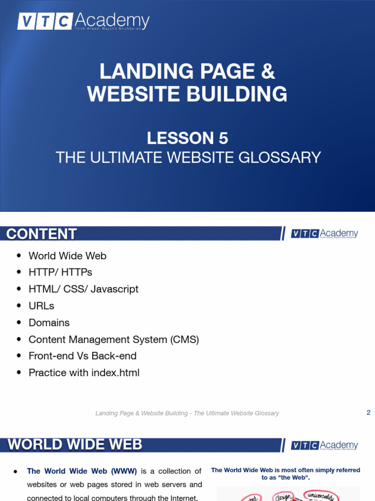 Lesson 5 - The Ultimate Website Glossary | Download Free PDF | World ...