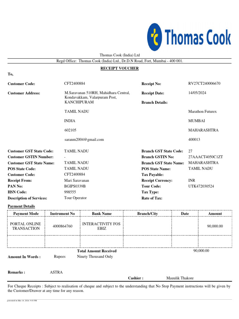 Receipt Generation | PDF | Receipt | Cheque