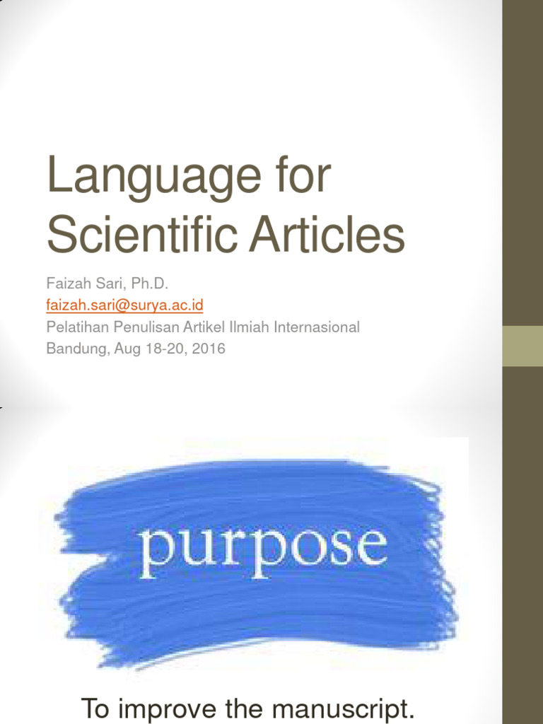 FS Language For Scientific Article | PDF | Linguistics