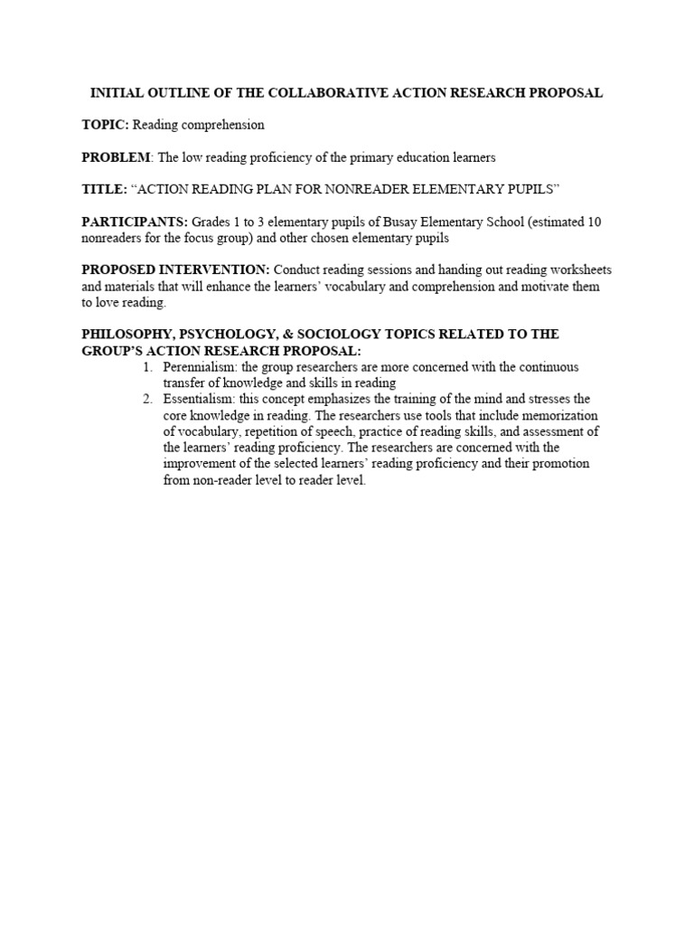 Catalyst - Collaborative Action Research Proposal Draft | PDF | Phonics | Reading Comprehension