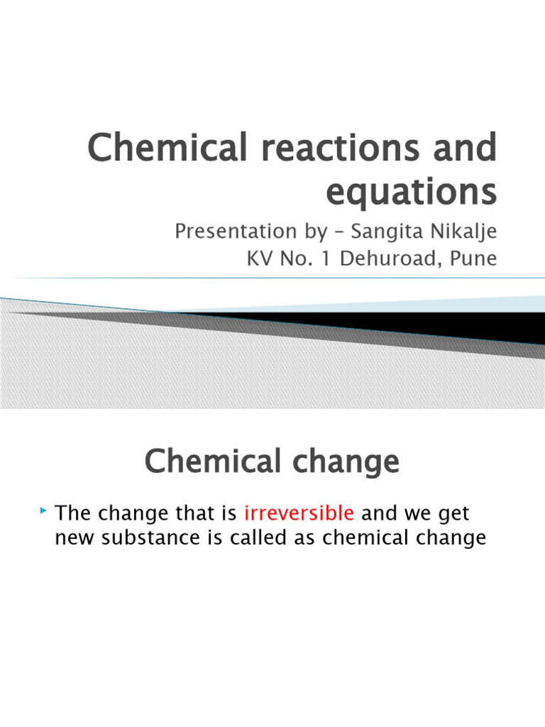 Understanding Chemical Reactions and Equations | PDF | Chemical ...