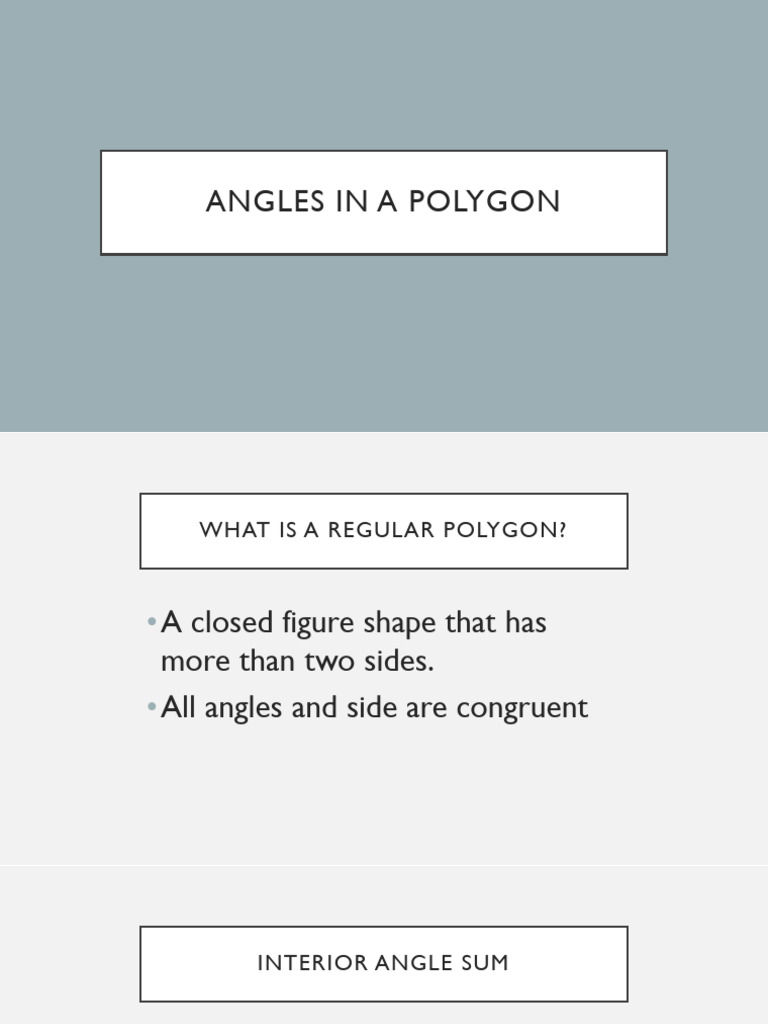 Angles in A Polygon | PDF | Shape | Triangle