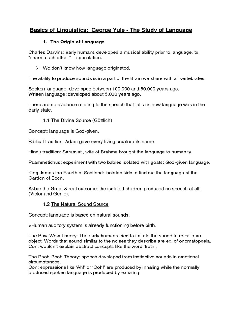 Basics of Linguistics Summary | Download Free PDF | Phonetics | Syllable