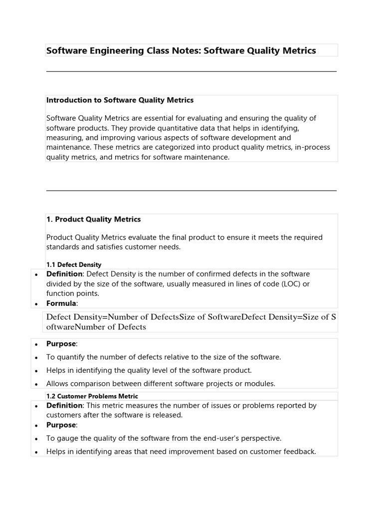 SQE Unit 2-II Part | Download Free PDF | Performance Indicator | Software Quality