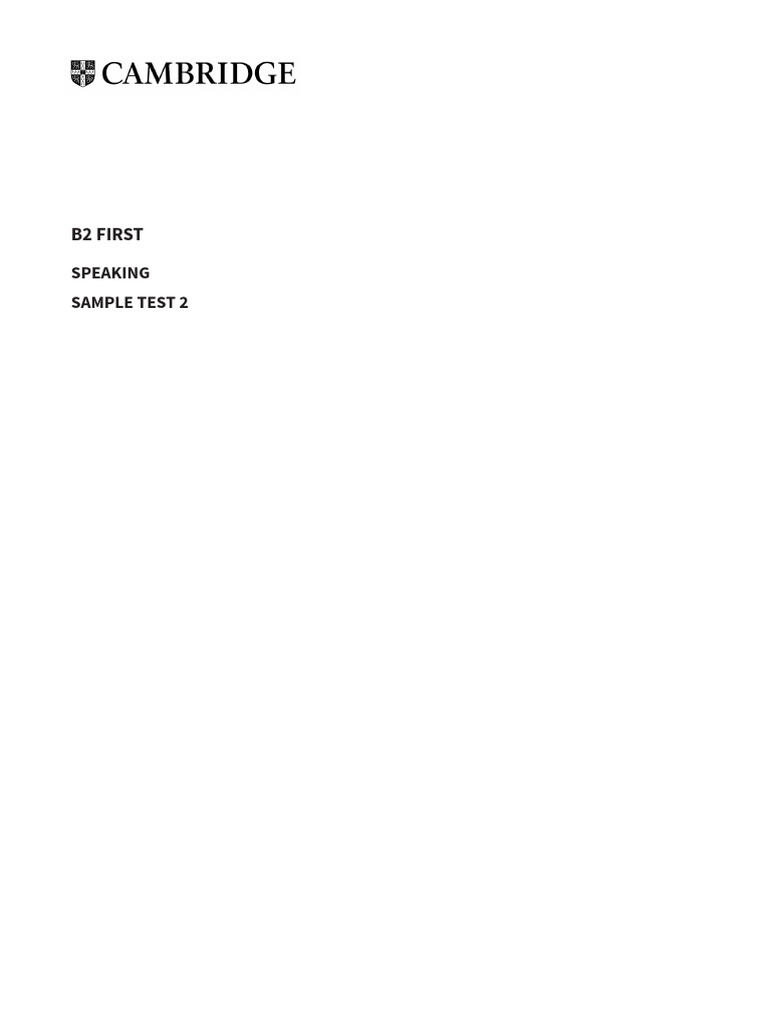 B2 First Practice Test Speaking | PDF