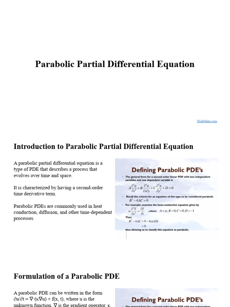 Parabolic Partial Differential Equation Pdf Partial Differential Equation Equations
