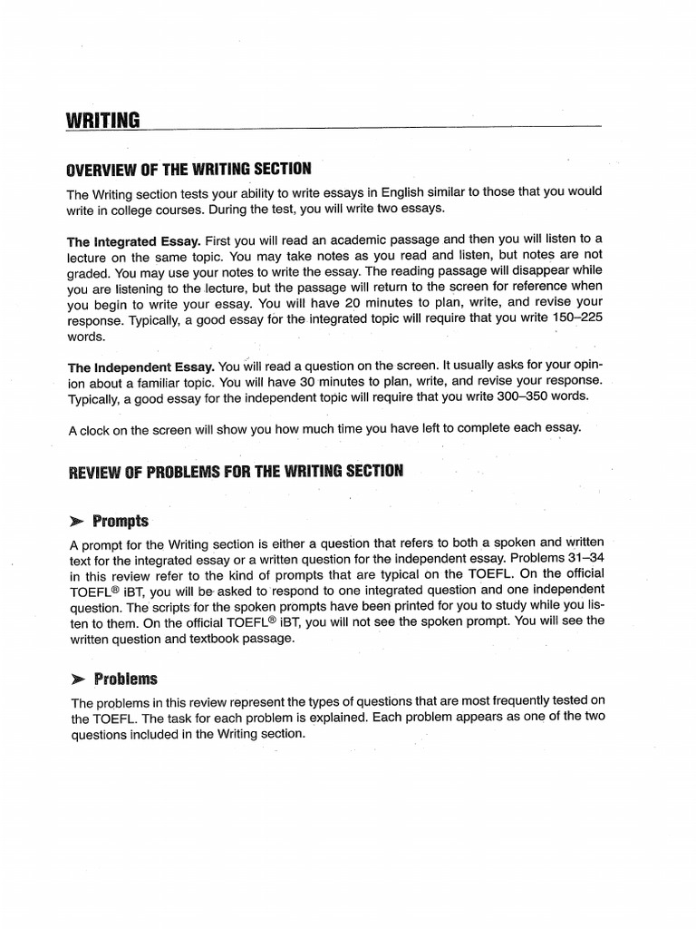 Toefl Writing Overview | PDF