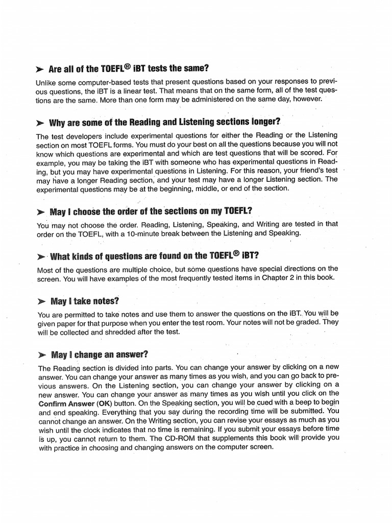 TOEFL Tecahers Book FAQS - Overview | PDF