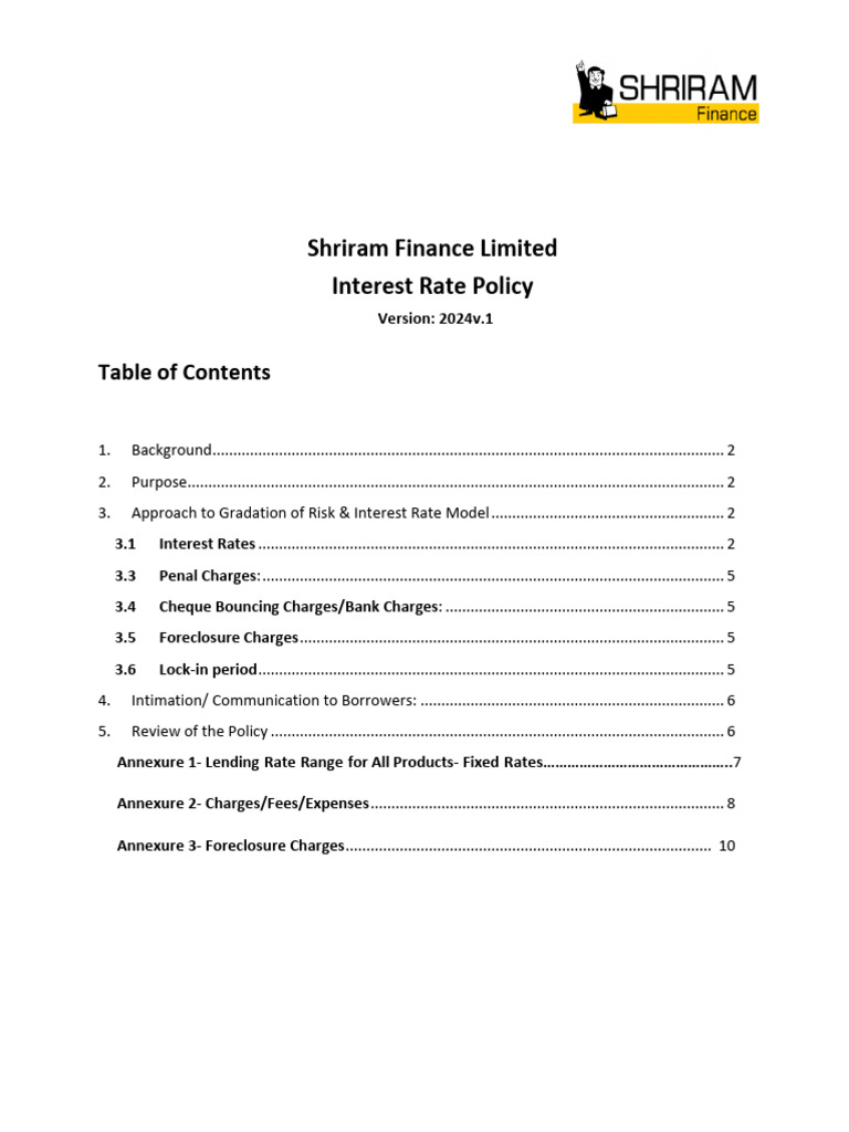 EMI Bounce Charges Policy Overview | PDF | Interest | Debt