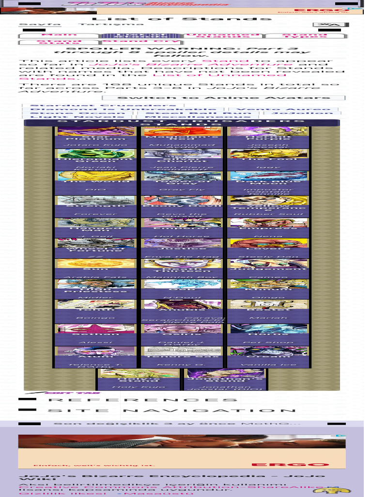 List of Stands - JoJo's Bizarre Encyclopedia - JoJo Wiki | Download ...