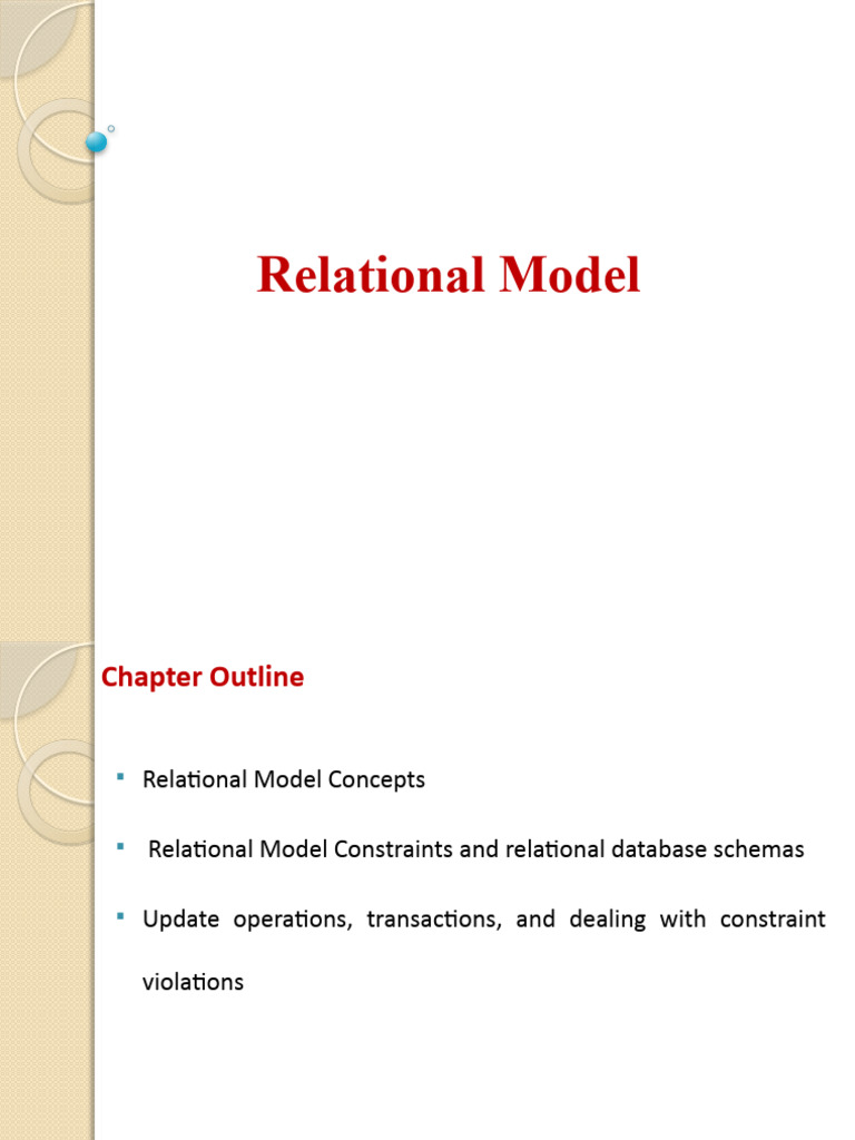 Chap1 - Relational Model | PDF | Relational Model | Relational Database