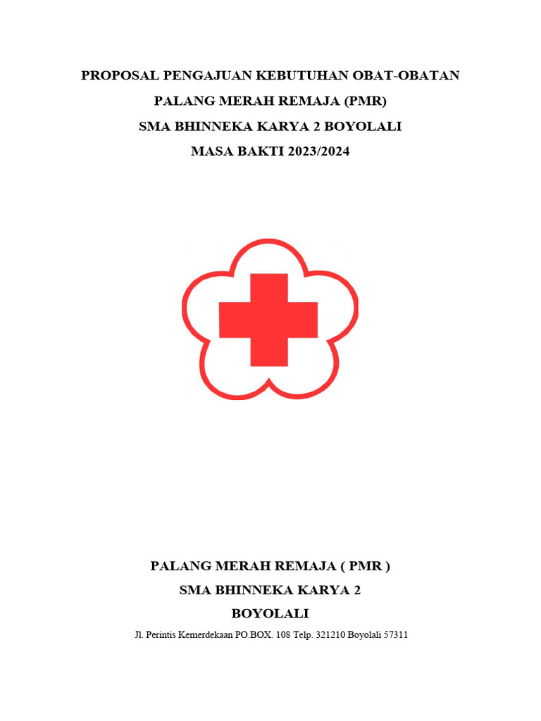 Proposal Kebutuhan Obat PMR SMA Bhinneka | PDF