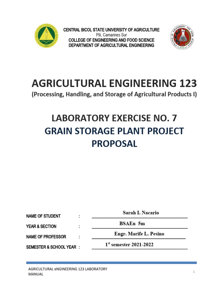 NACARIO_AEn 123 Laboratory Exercise 7 | PDF | Agriculture | Rice