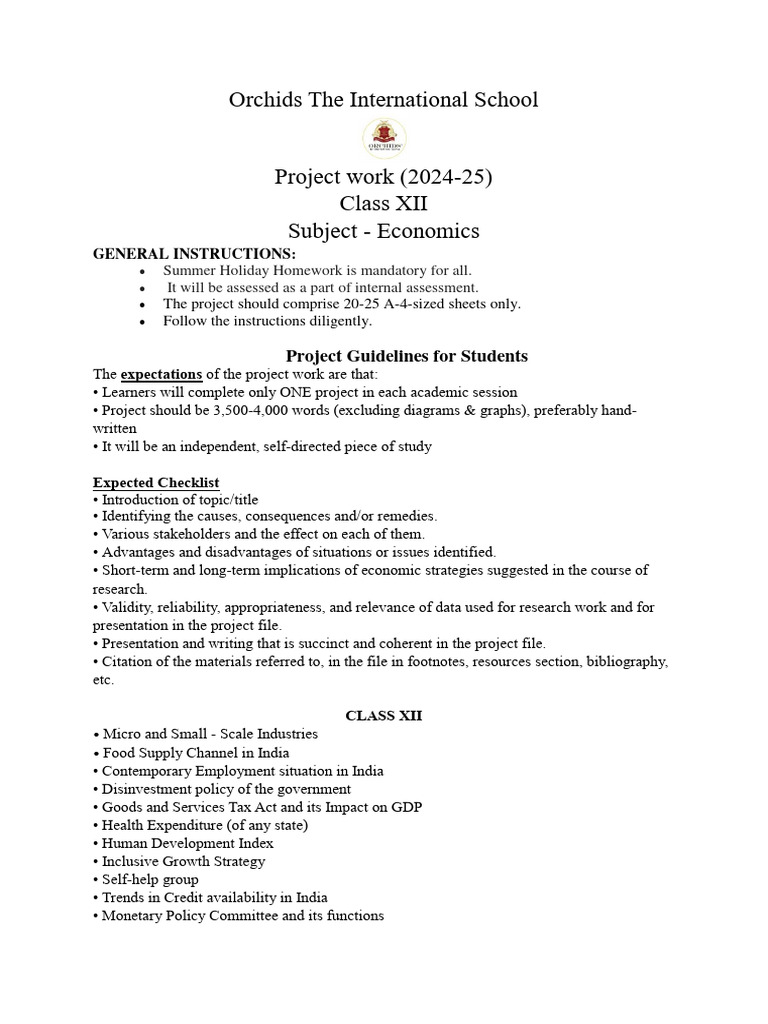 Economics Project Work Class XII | PDF | Economics | Economies