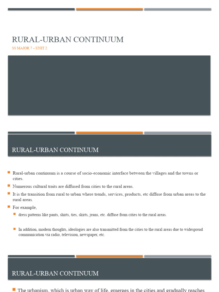 Rural-Urban Continuum | PDF | Sociology | Village
