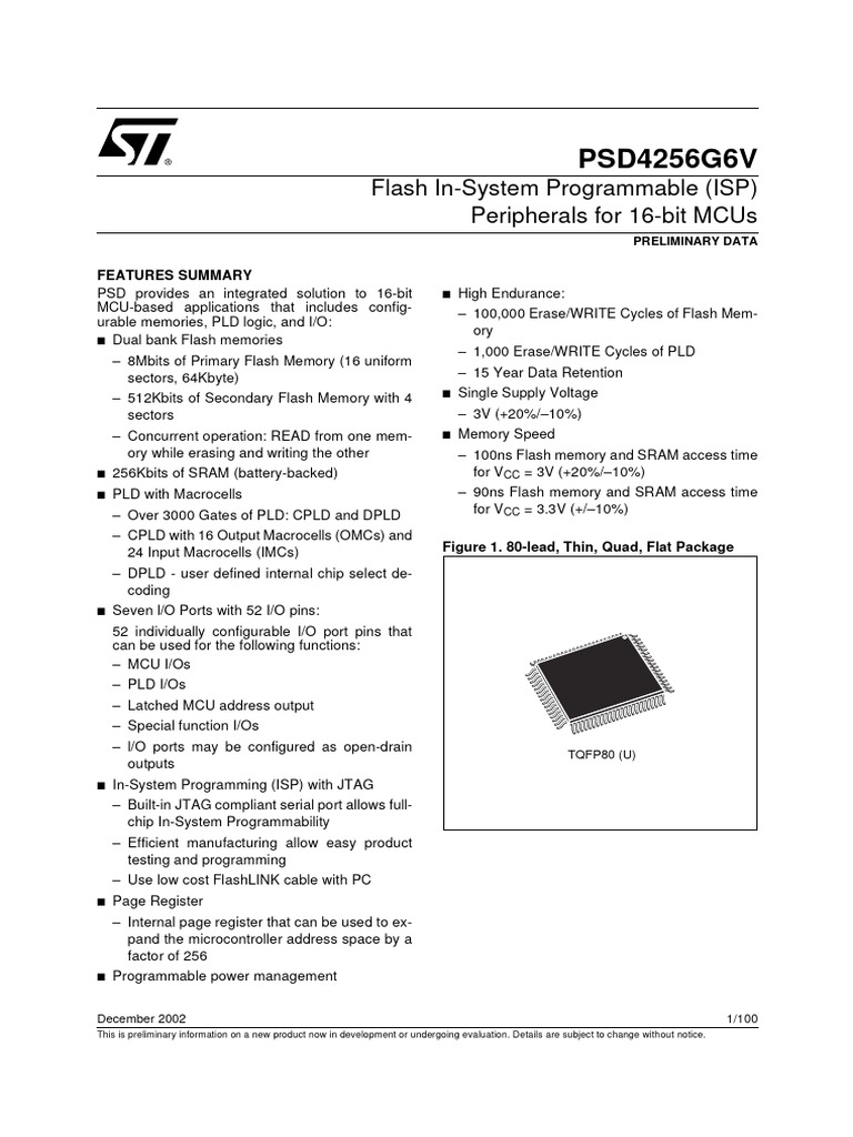 Datasheet - HK Psd4256g6 173401 | Download Free PDF | Microcontroller | Flash Memory