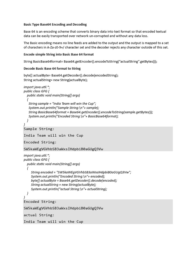 Base 64 Encoding Decoding-DefaultMethods | PDF | String (Computer ... Base 64 Encoding Decoding-DefaultMethods | PDF | String (Computer ...