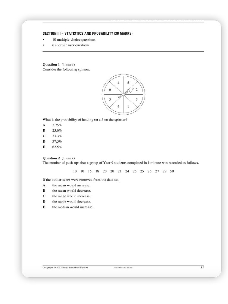 Year 9 Probability | PDF