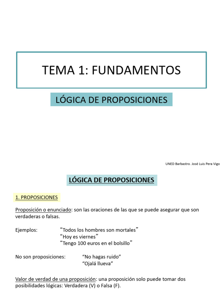 Proposiciones | Descargar gratis PDF | Proposición | Lógica matemática