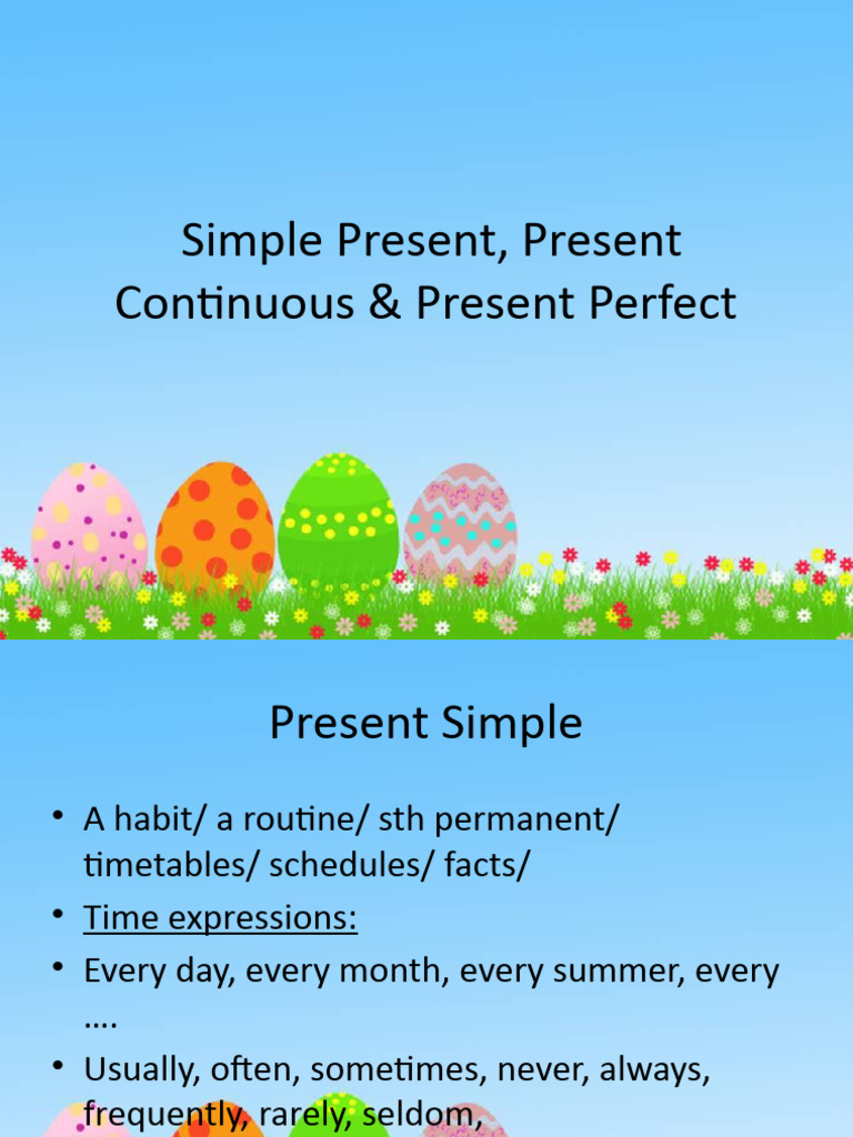 1 Simple Present Present Continuous Present | PDF | Syntax | Language Mechanics