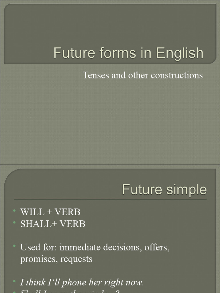Future Forms in English | PDF | Syntax | Linguistic Morphology