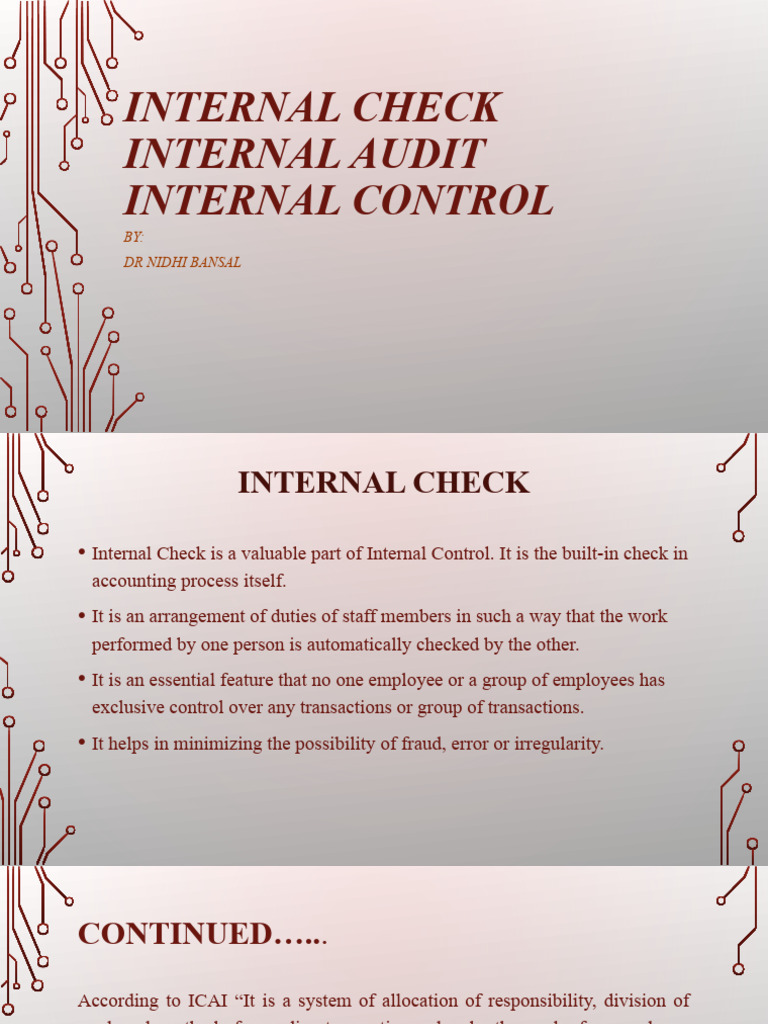 Internal Check | PDF | Internal Control | Cheque