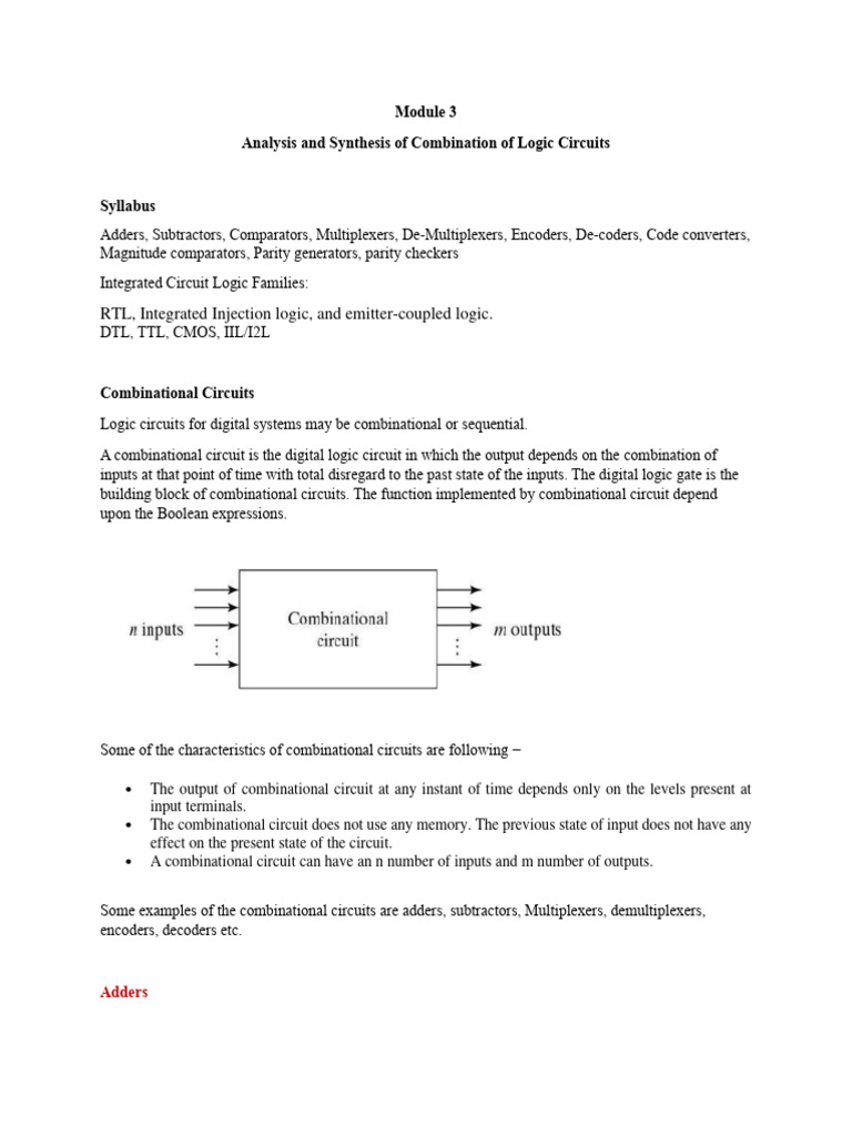 Module 3 | PDF | Logic Gate | Subtraction