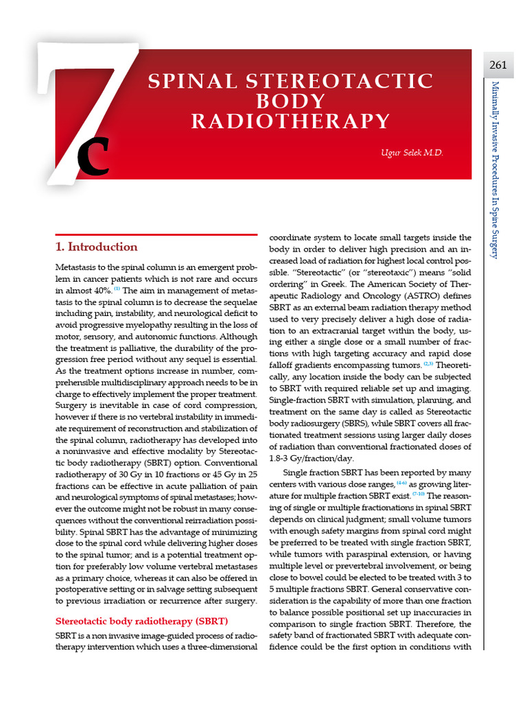 7c Spinal Stereotactic Body Radiotherapy | PDF | Radiation Therapy | Ct ...