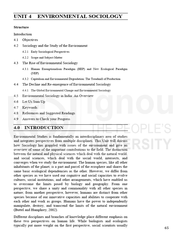 Overview of Environmental Sociology | PDF | Sociology | Environmentalism