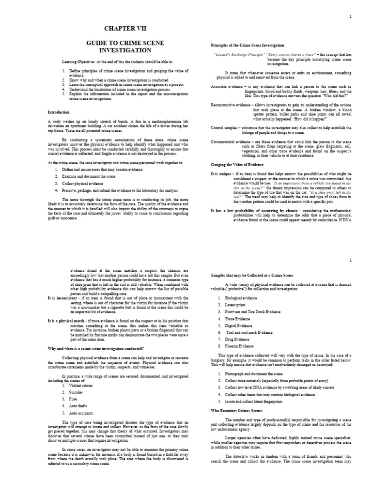 CDI-31-CHAPTER-VII | Download Free PDF | Crime Scene | Forensic Science