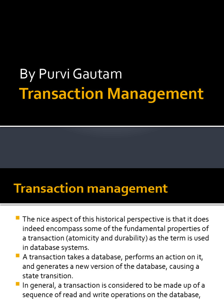Understanding Transaction Management | PDF | Database Transaction ...