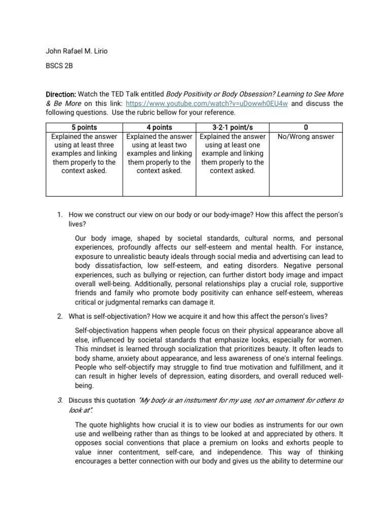 Journal Physical | PDF | Body Image | Cognition