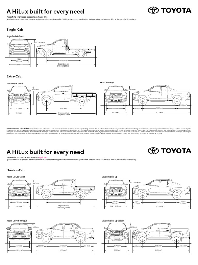 Hilux Spec-Sheet | PDF | Pickup Truck | Automatic Transmission