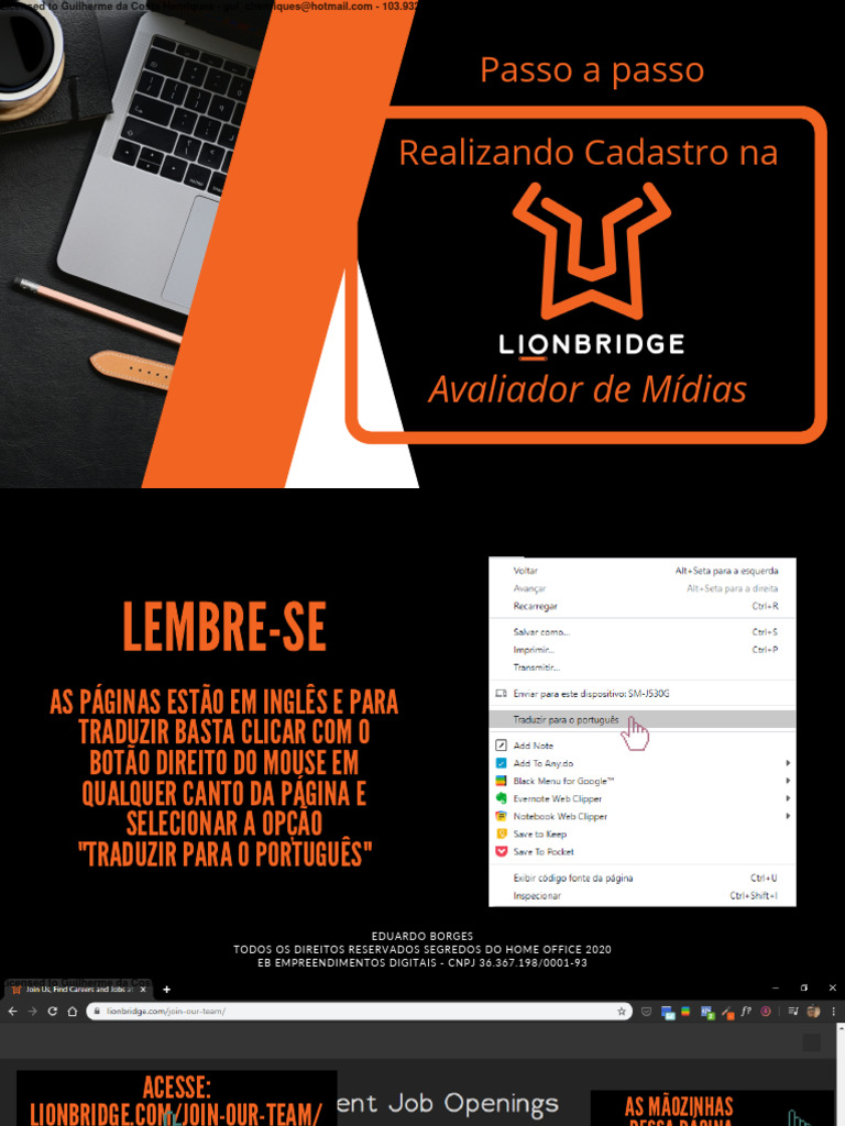 Cadastro Lionbridge | PDF