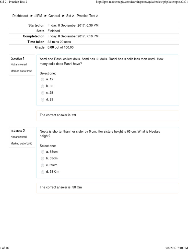STD 2 - Practice Test-2 | PDF