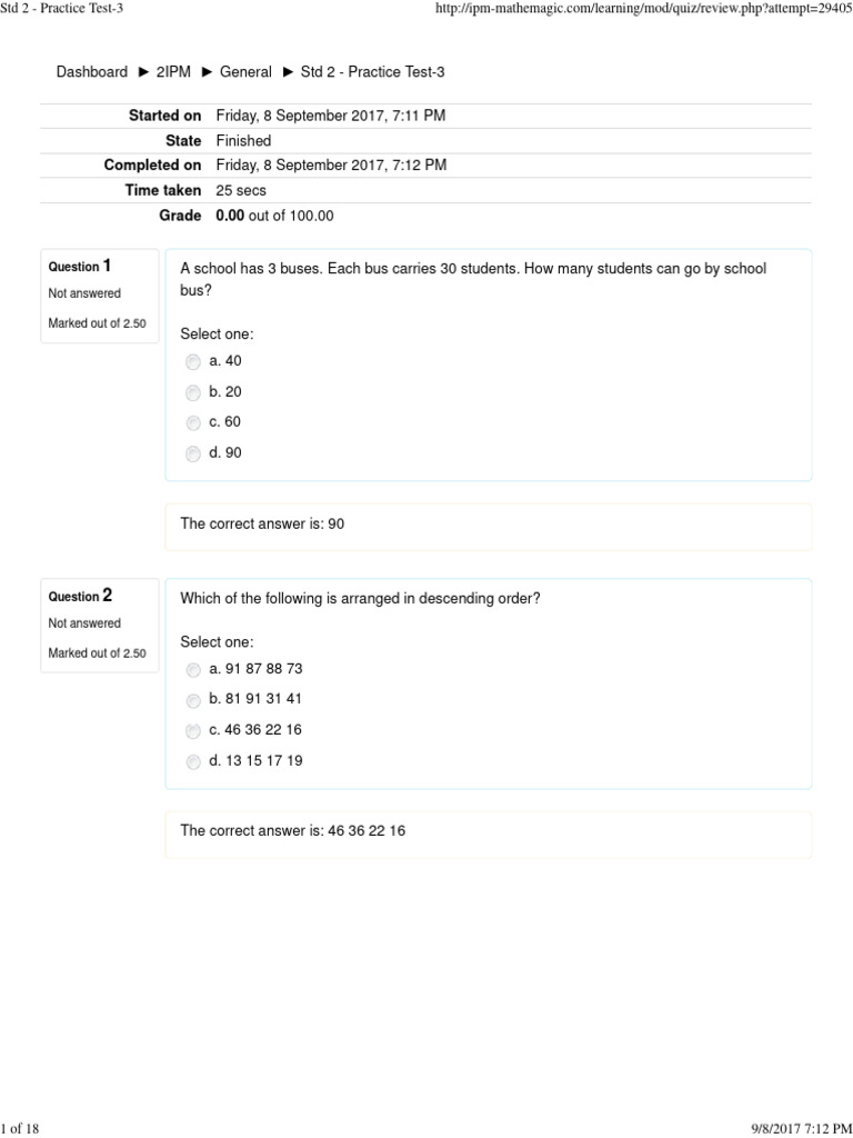 STD 2 - Practice Test-3 | PDF