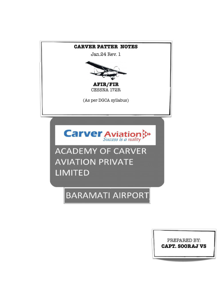 Carver Patter Notes | PDF | Flight Instructor | Aviation