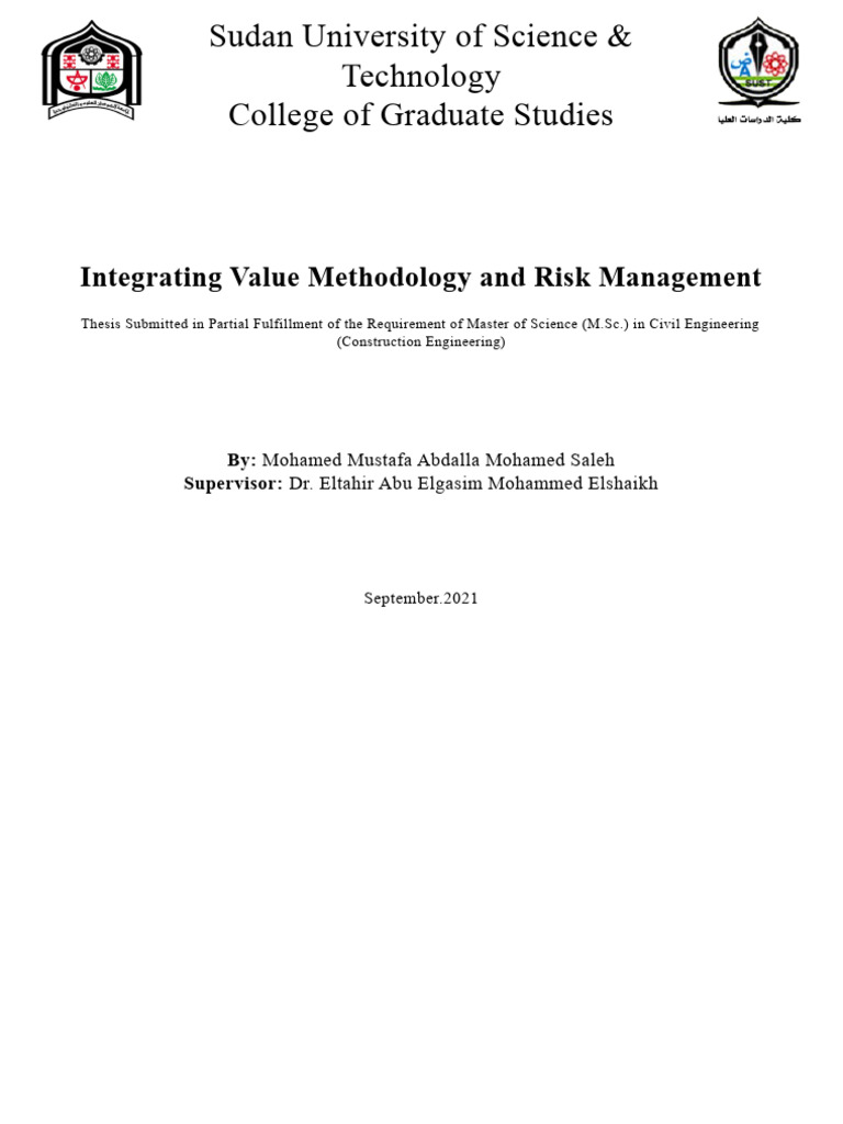 Integrating Value Methodology and Risk Management | PDF | Qualitative ...