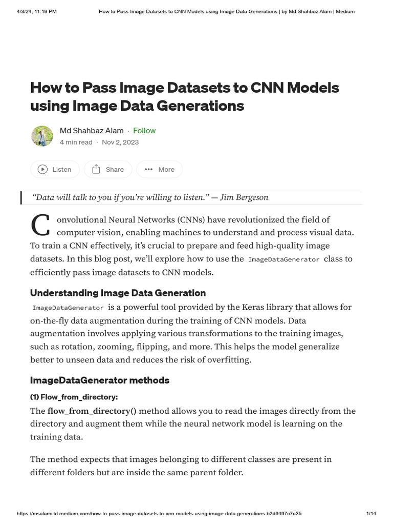 How To Pass Image Datasets To CNN Models Using Image Data Generations ...