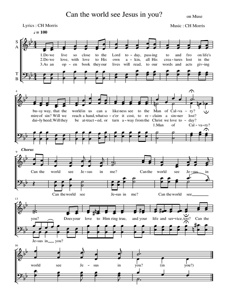 Can The World See Jesus in You - CH Morris (BB) (SATB) (EN) | PDF