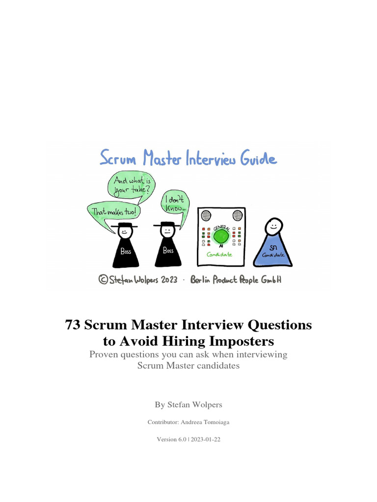 73 Scrum Master Interview Questions V60 Pdf Scrum Software
