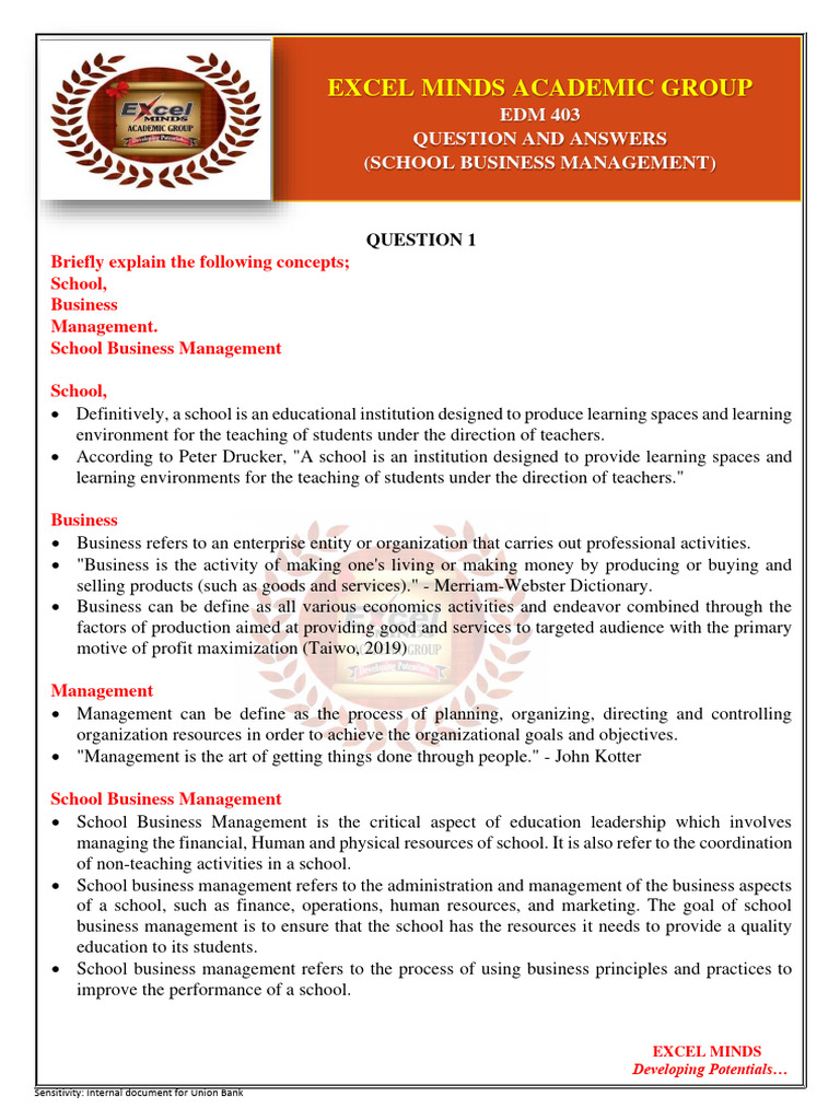 Edm 403 Q&a (Emag) | PDF | Risk | Internal Control