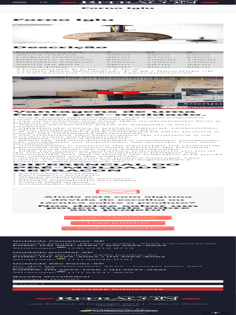 Forno Iglú Pré-Moldado - Refracon - Confira Já Este Produto | PDF