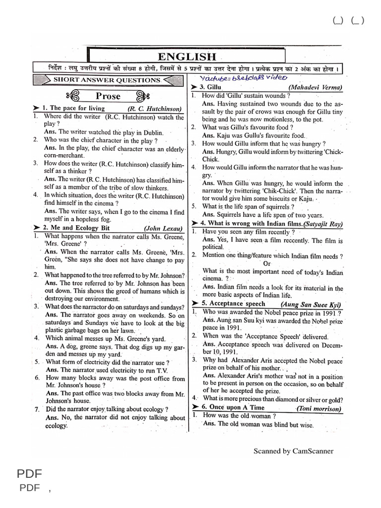 10th English by Prem Sir | PDF