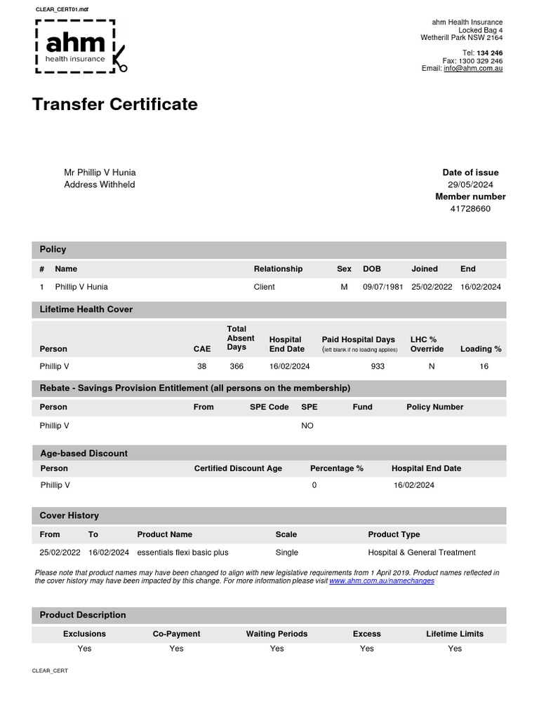 Ahm CLEAR CERT01 29 05 2024 16 27 59 | PDF | Physical Therapy | Health ...