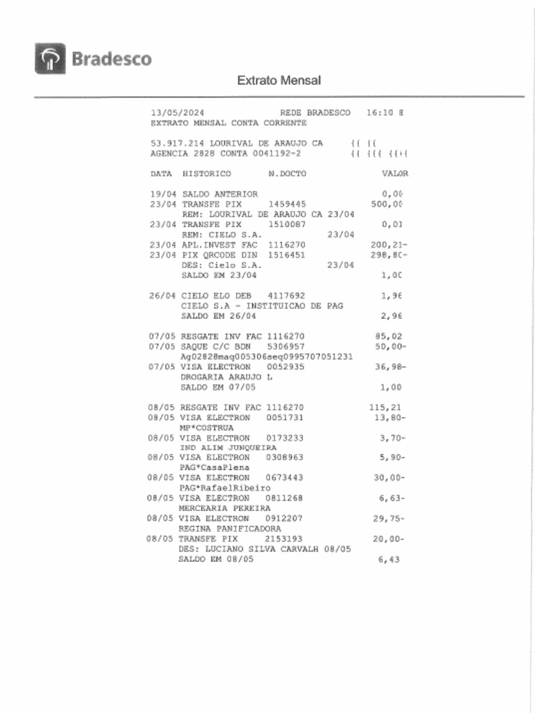 Comprovante Bancário CNPJ | PDF